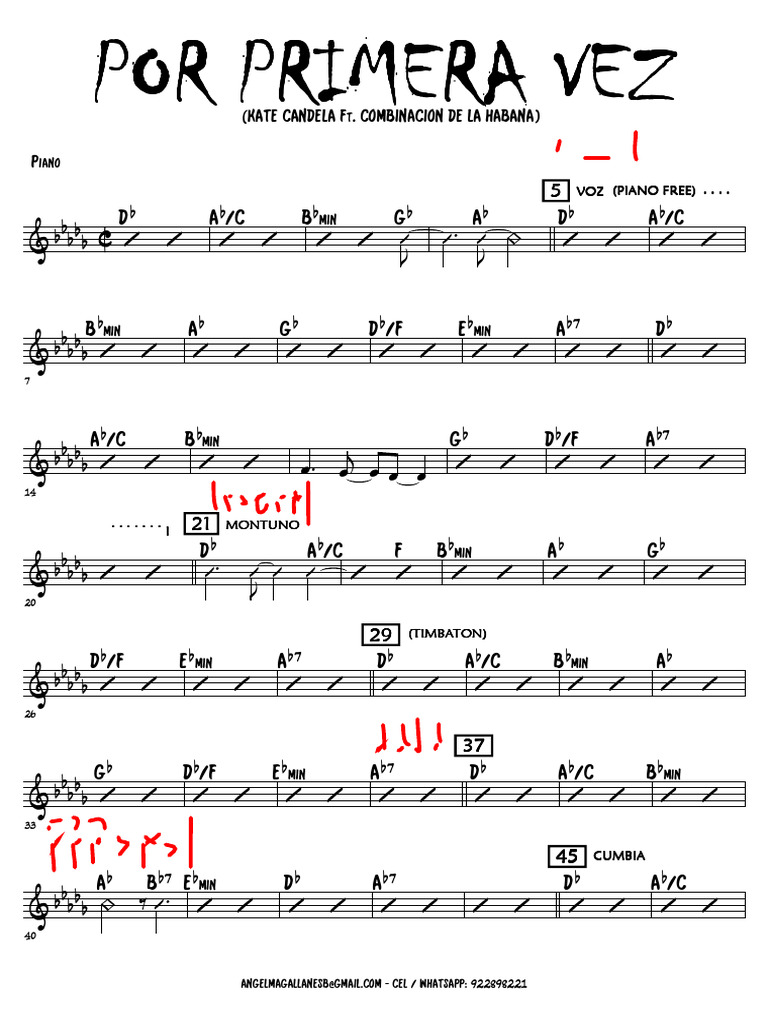 Por Primera Vez - Piano | PDF