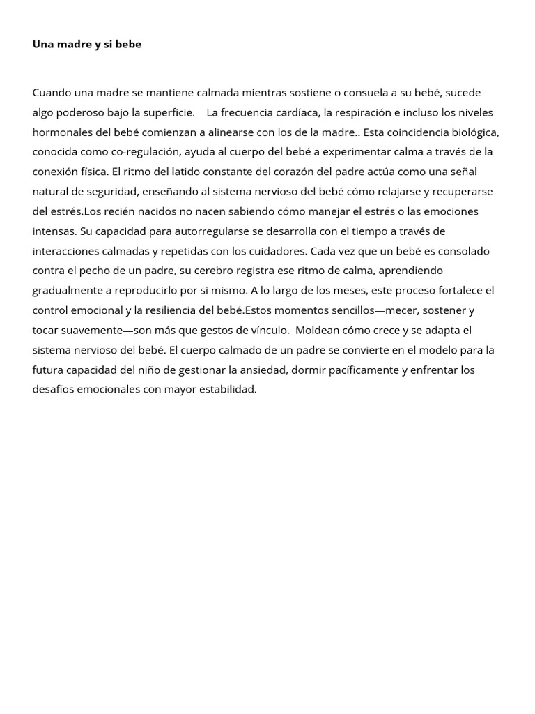 Una Madre y Si Bebe | PDF