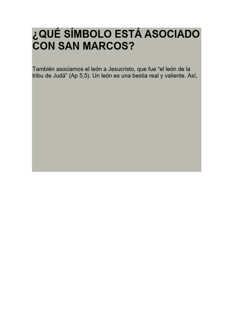 Símbolo de San Marcos: León Alado | PDF