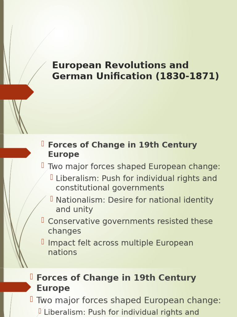 European Revolutions and German Unification (1830-1871) | PDF | German ...