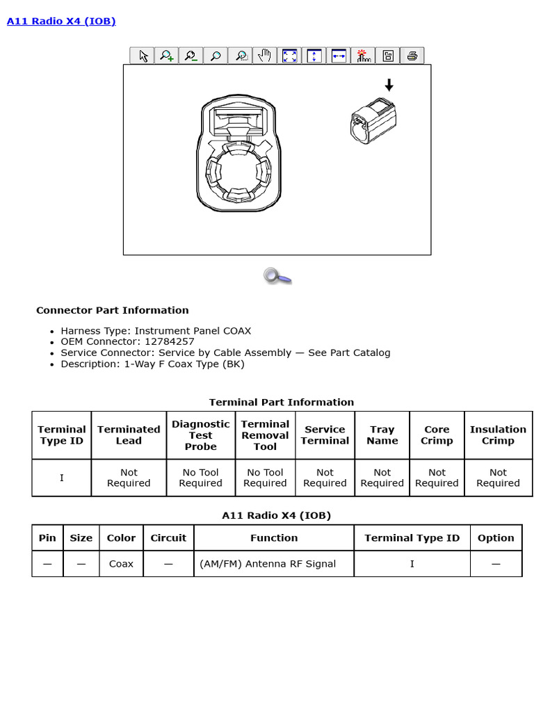 A11 Radio X4 Connector Specifications | PDF