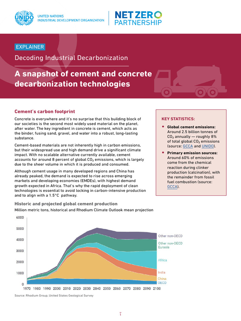 Cement Decarbonization Technologies Guide | PDF | Cement | Climate ...