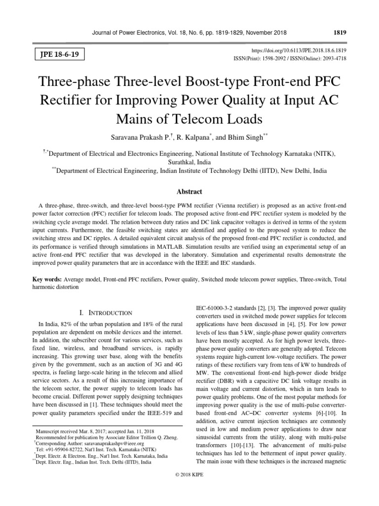 Three-Phase PFC Rectifier for Telecom | PDF | Rectifier | Power Electronics