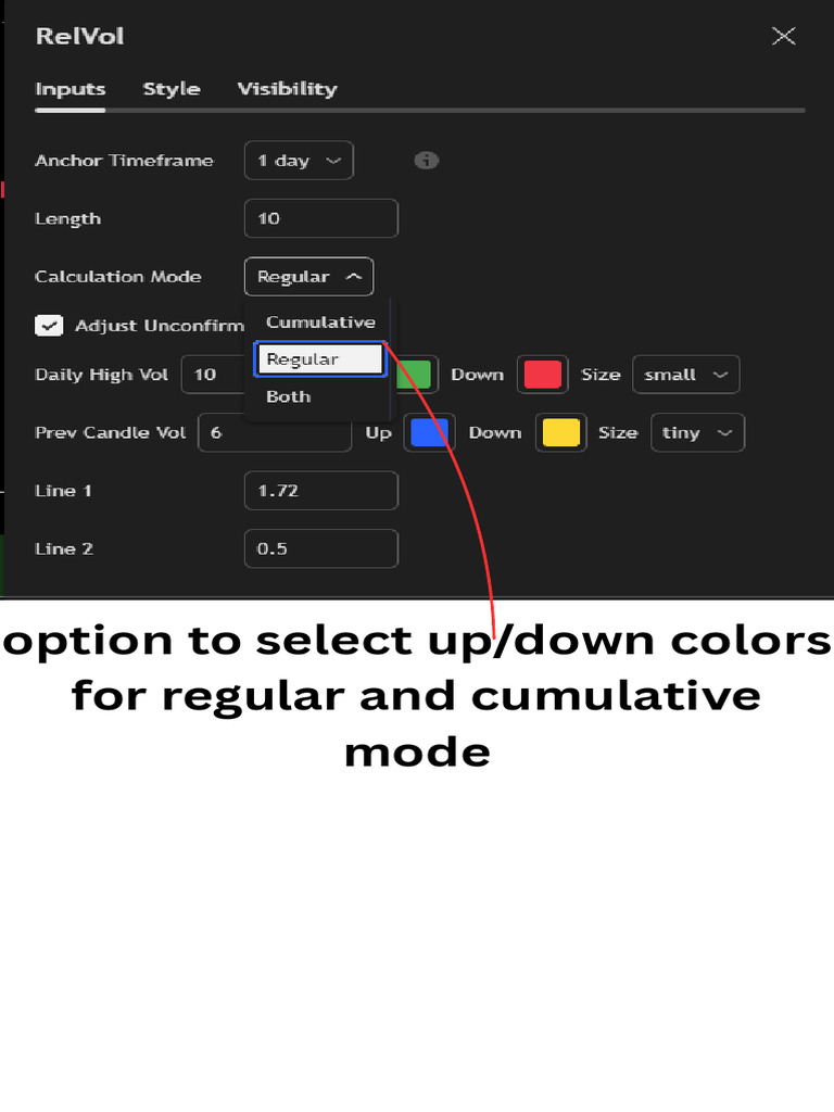 Option To Select Updown Colors For Regualare and Cumulative Mods | PDF