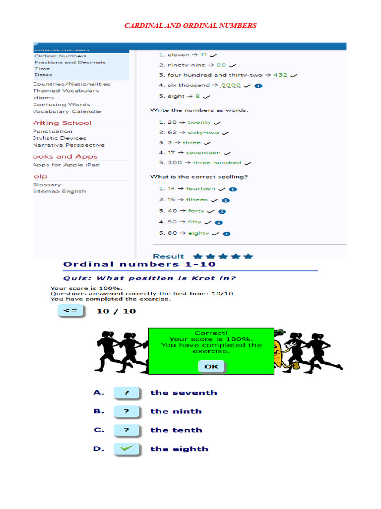 Cardinal and Ordinal Numbers - Cornejo Daniela | PDF