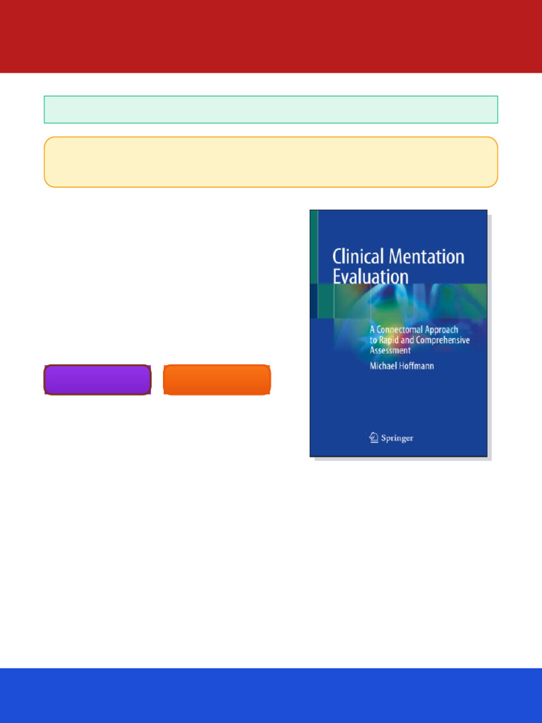 Clinical Mentation Evaluation A Connectomal Approach to Rapid and ...