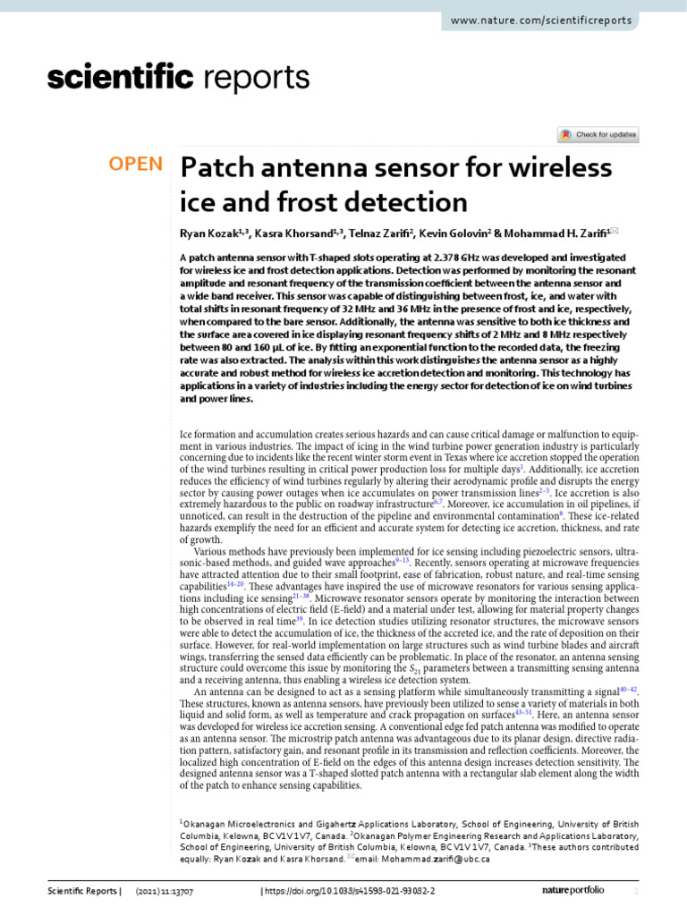 (2021) - Patch Antenna Sensor For Wireless Ice and Frost Detection ...