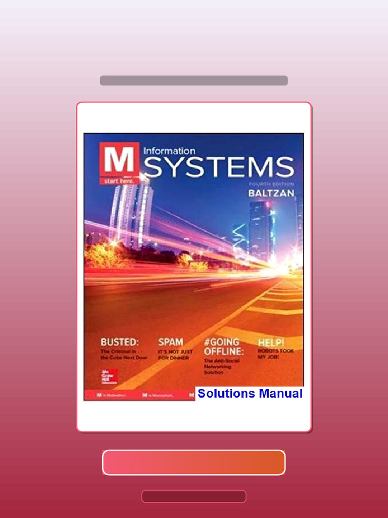 Test Bank For M Information Systems 4th Edition Baltzan Solutions ...