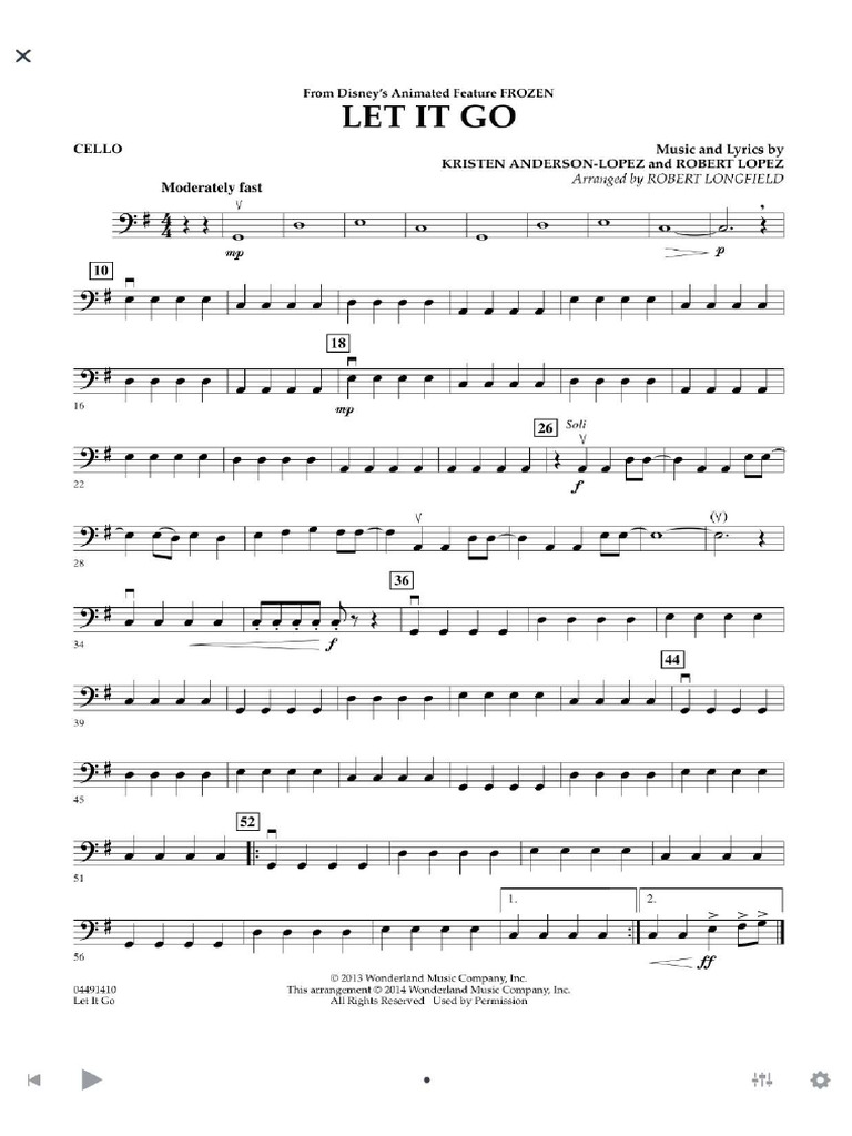 Let It Go - Cello | PDF