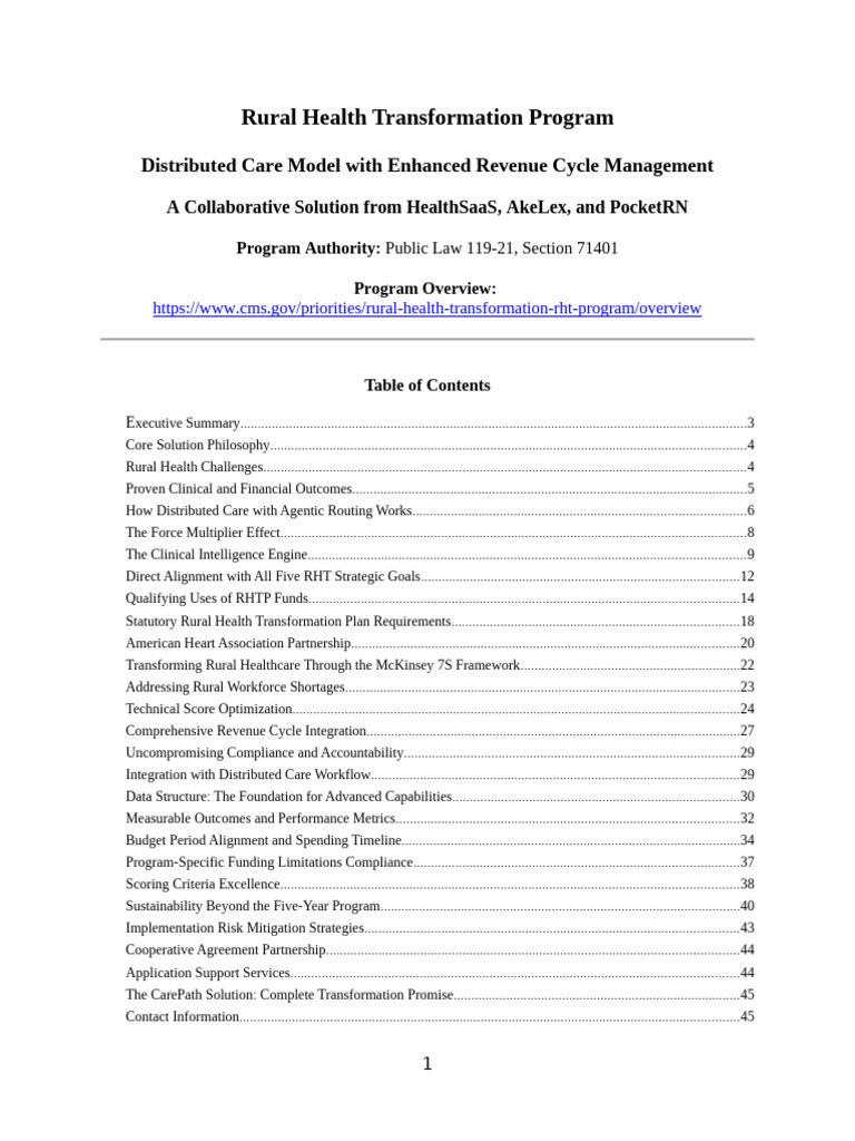 Rural Health Transformation Program Overview | PDF | Medical Diagnosis ...