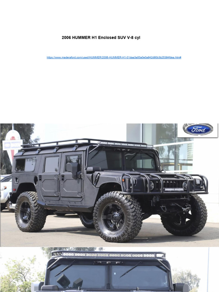 2006 Hummer h1 Enclosed Suv v-8 Cyl | PDF