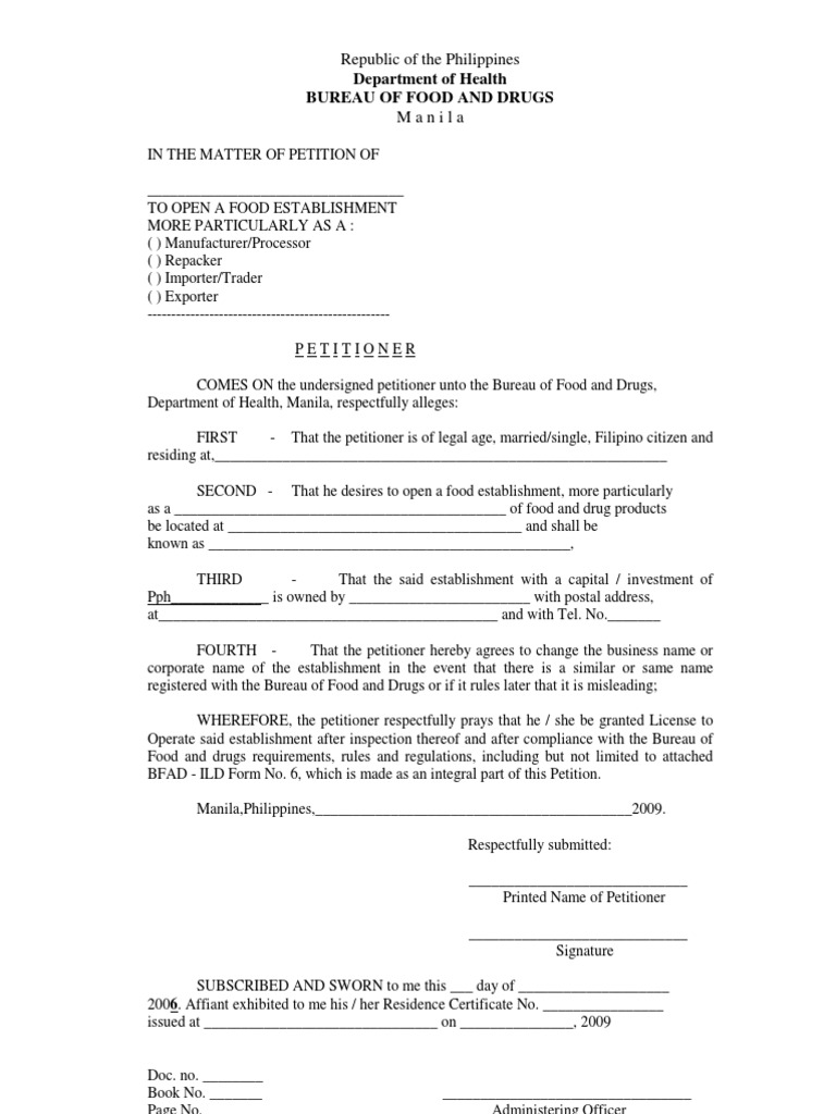 Department of Health Bureau of Food and Drugs: Republic of The ...