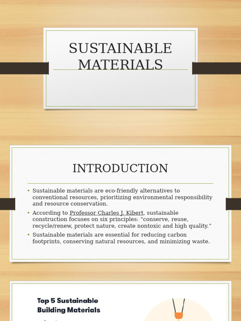 Sustainable Materials | PDF | Recycling | Concrete