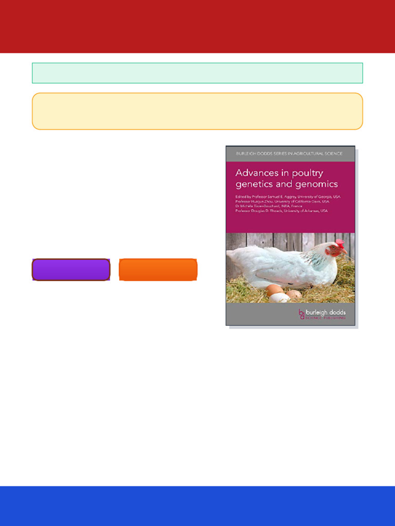 Advances in poultry genetics and genomics Samuel E. Aggrey ebook optimized reading version | PDF ...