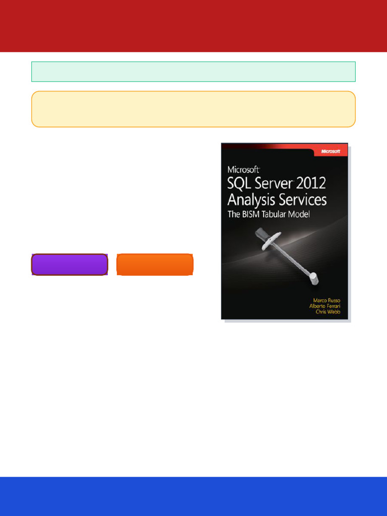 Microsoft SQL Server 2012 Analysis Services The BISM Tabular Model 1st ...