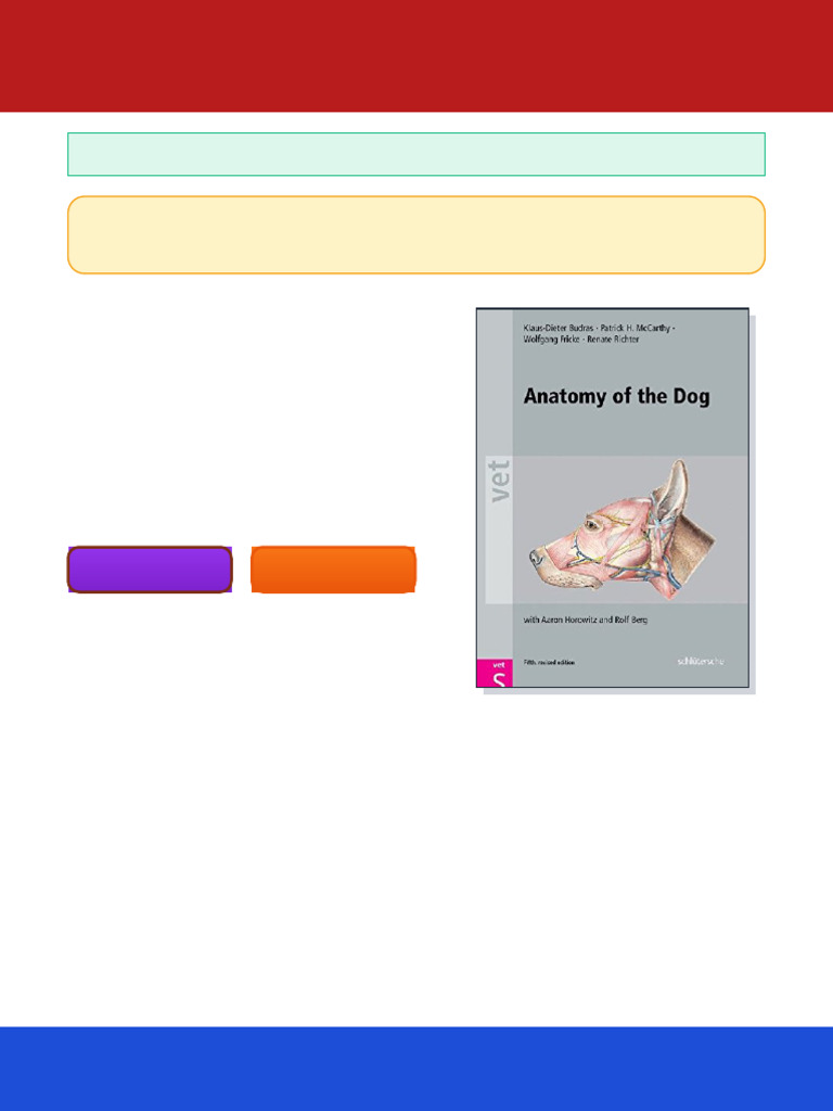 Anatomy of The Dog An Illustrated Text 5th Edition Klaus Dieter Budras ...