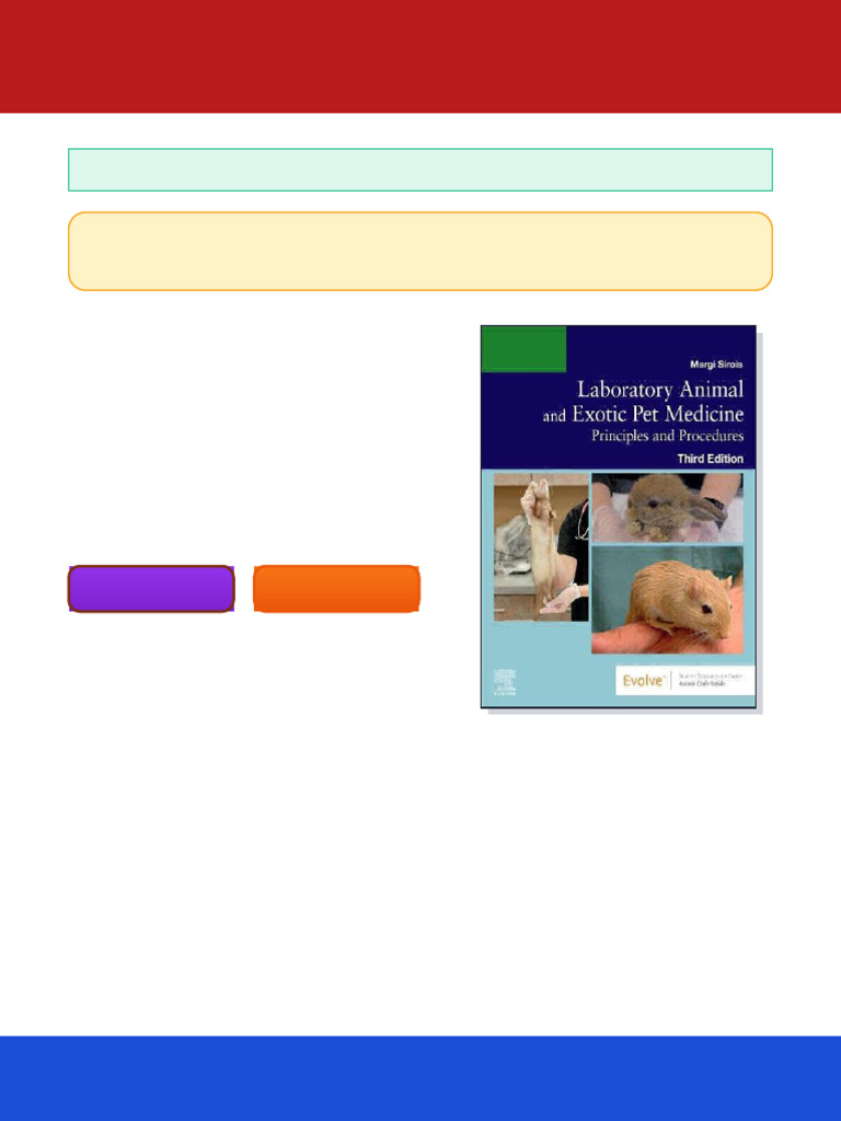 Laboratory Animal and Exotic Pet Medicine Principles and Procedures 3rd Edition Sirois Edd Ms ...