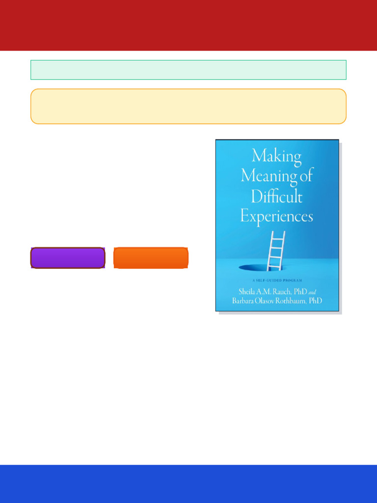 Making Meaning of Difficult Experiences Sheila A. M. Rauch Ebook Fresh ...