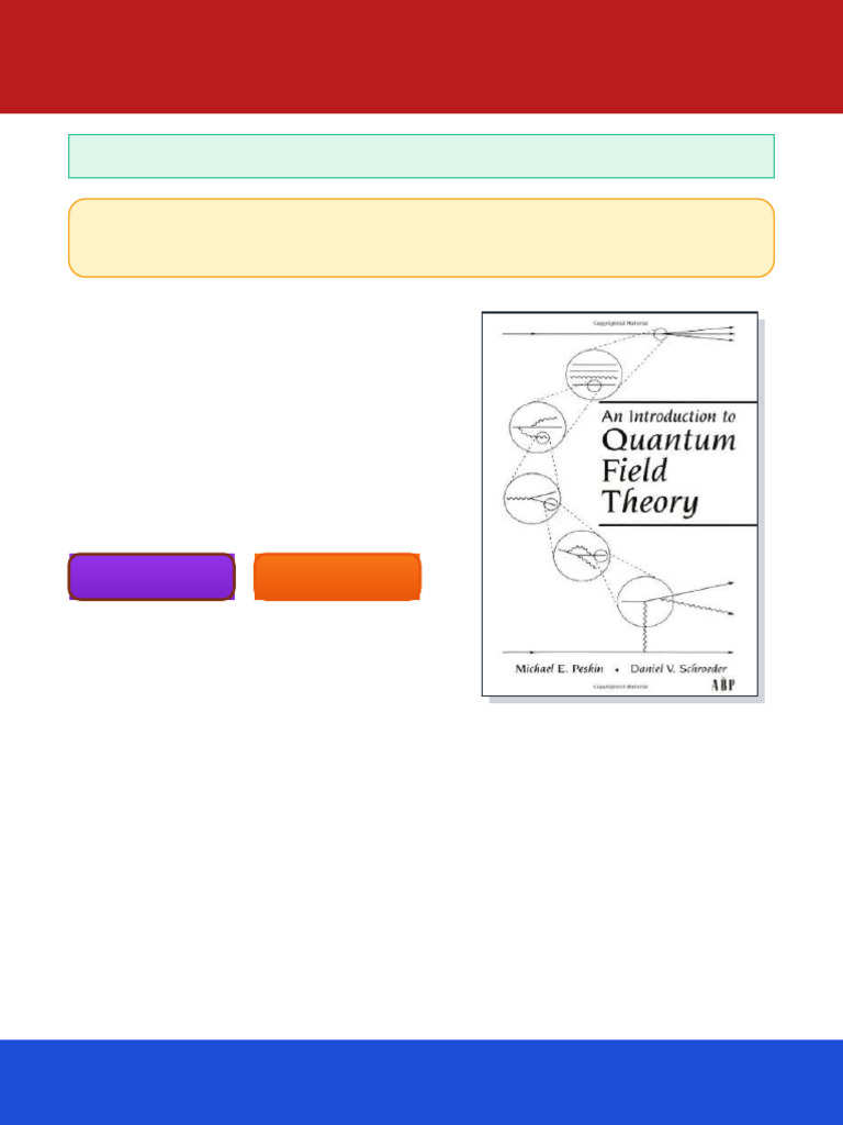 An Introduction To Quantum Field Theory First Edition Michael E. Peskin ...