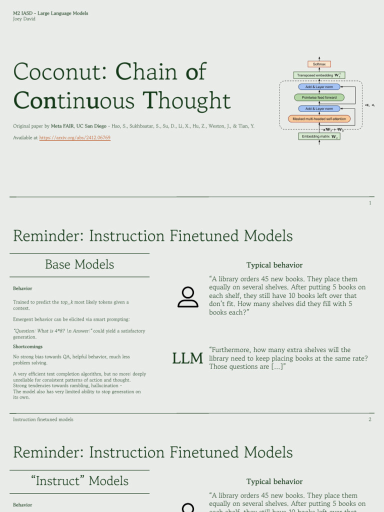 4 Continuous Chain of Thought | PDF | Reason | Cognition