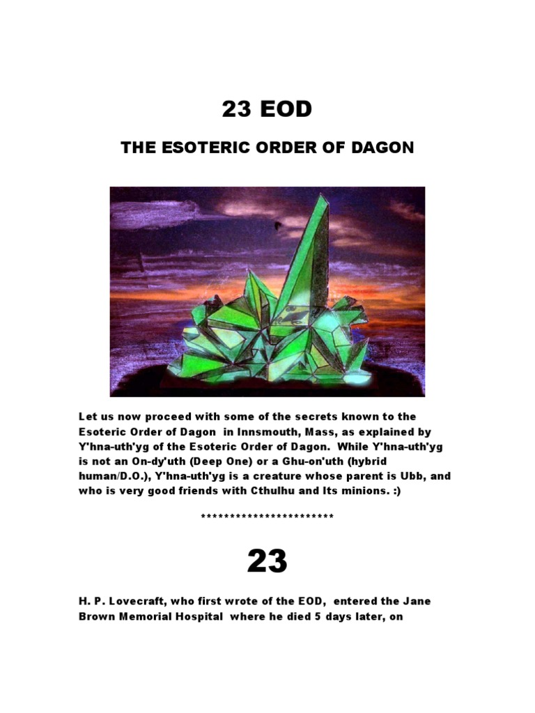 The Esoteric Order of Dagon | Download Free PDF | Atoms | Mole (Unit)