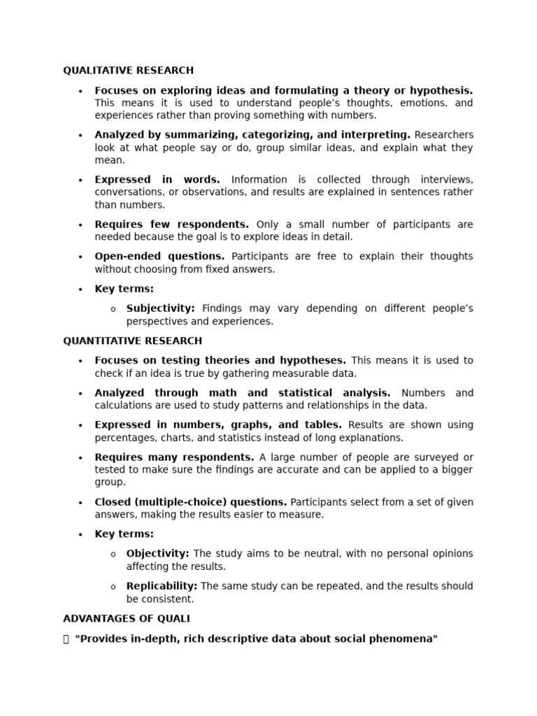 Qualitative vs. Quantitative Research Guide | PDF | Qualitative ...