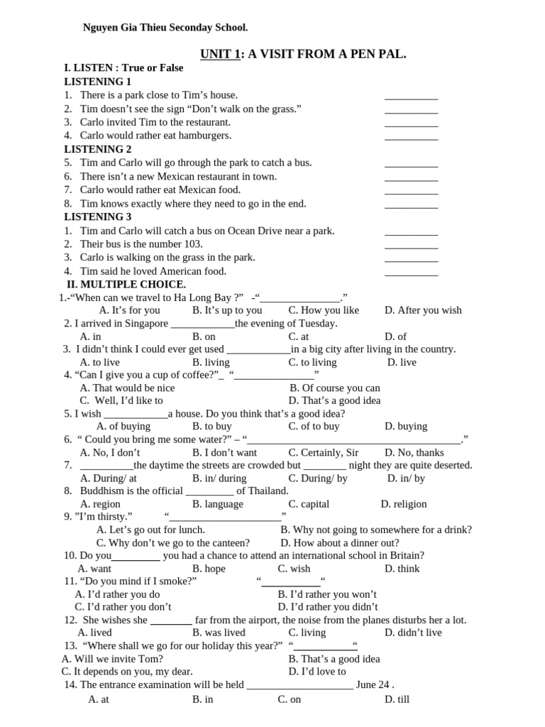 ĐỀ-CƯƠNG-TIẾNG-ANH-9-HỌC-KÌ-1 | PDF | Jeans | Laos