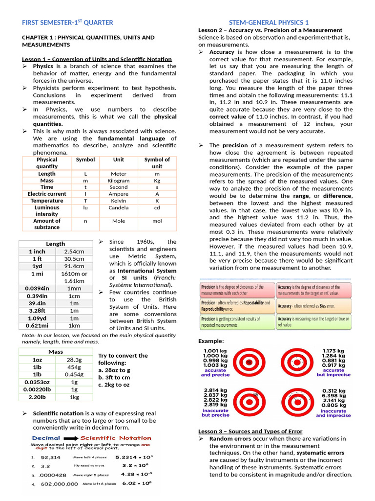 Genphy 1 Reviewer | PDF | Trigonometric Functions | Measurement