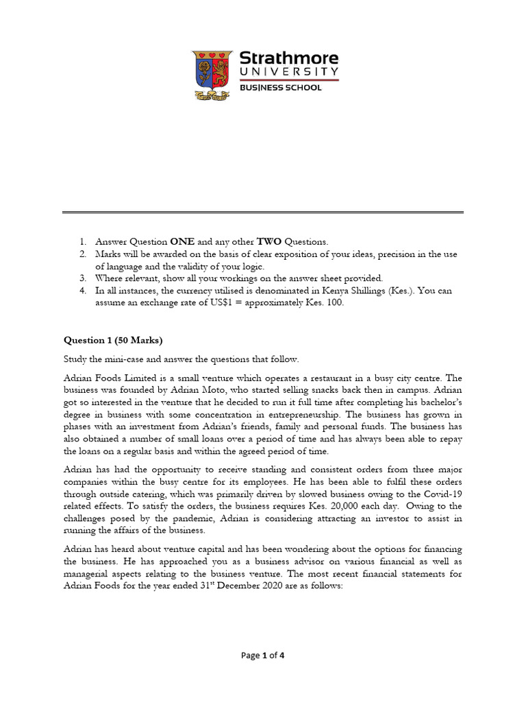 MDF 8101 - Micro Enterprise Finance - January 2021 | PDF | Equity ...