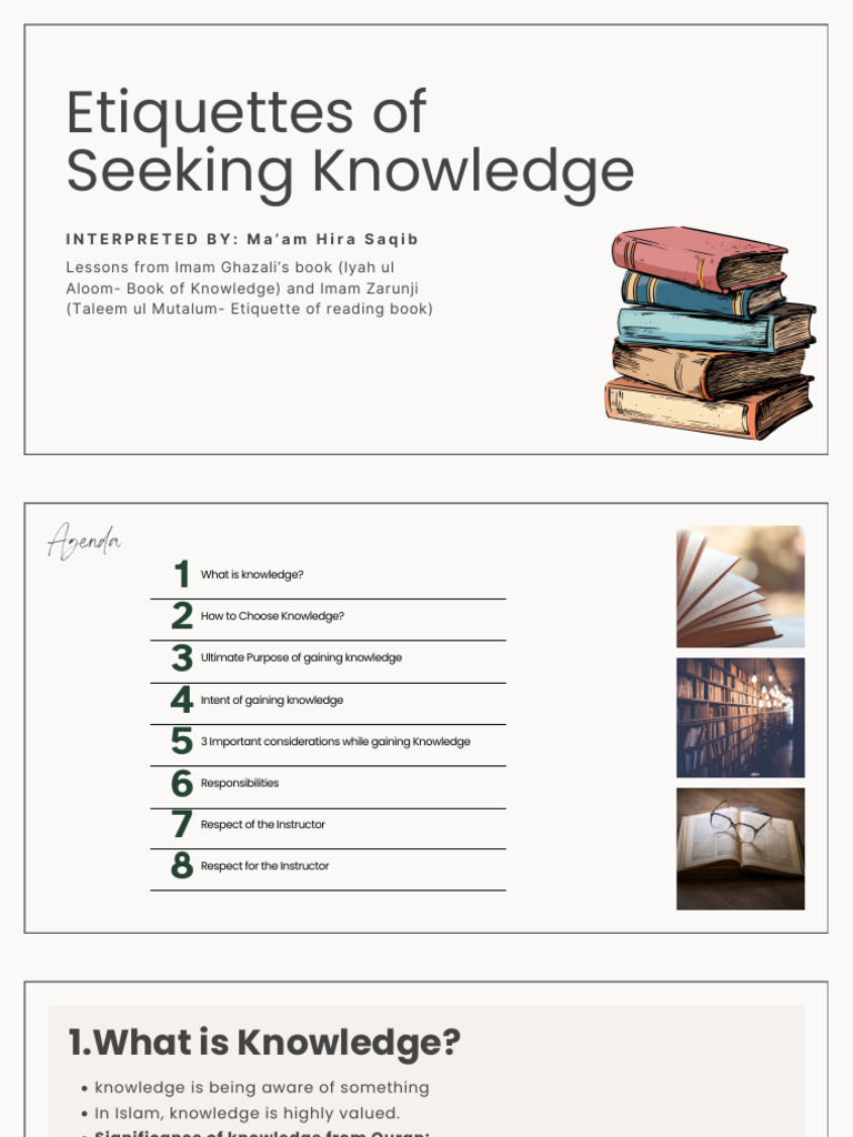 Ettiquites of Seeking Knowledge | PDF | Hadith | Knowledge