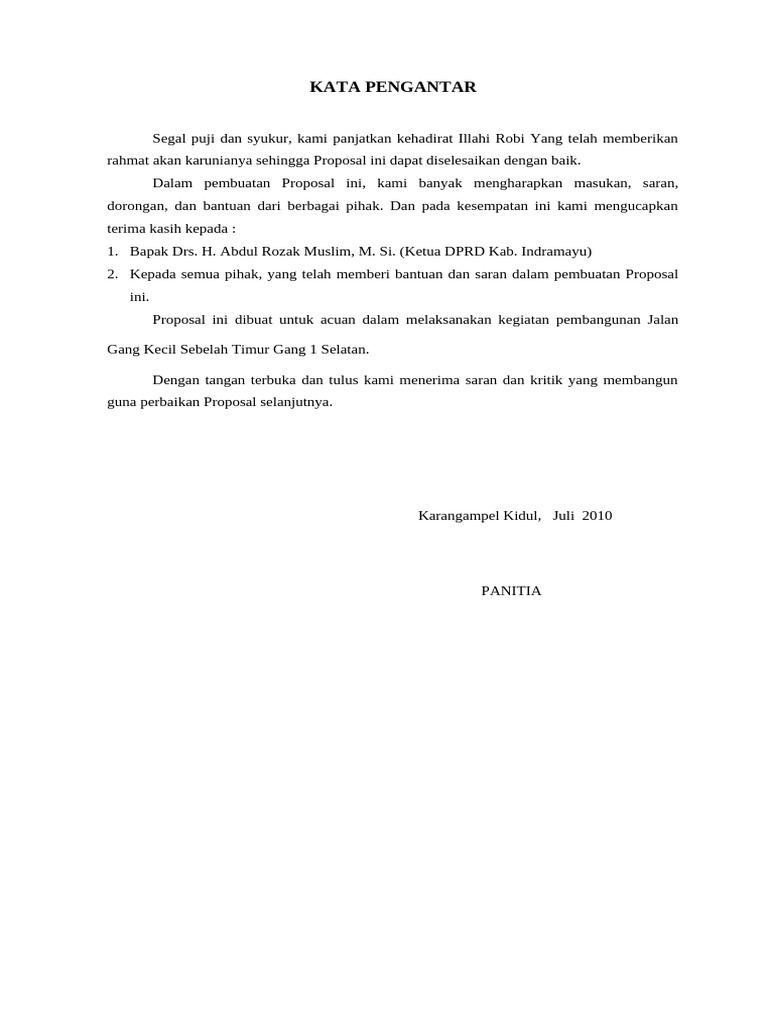 Proposal Jalan Gang 1 | PDF