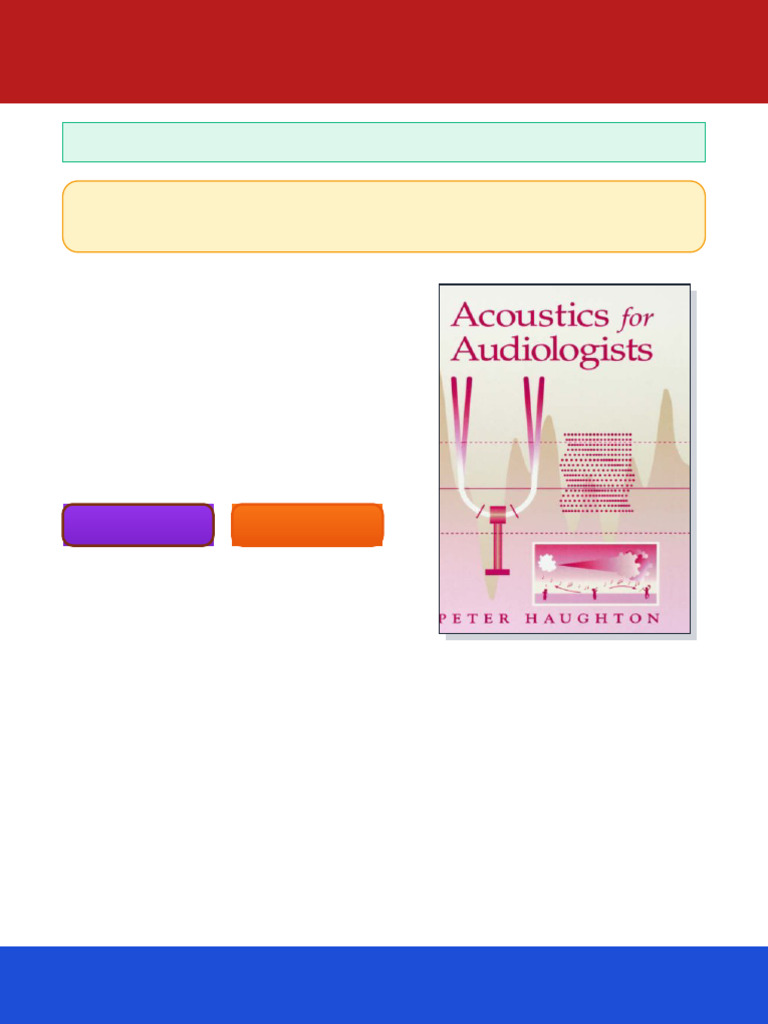Acoustics For Audiologists 1st Edition Peter Haughton Ebook Digital ...