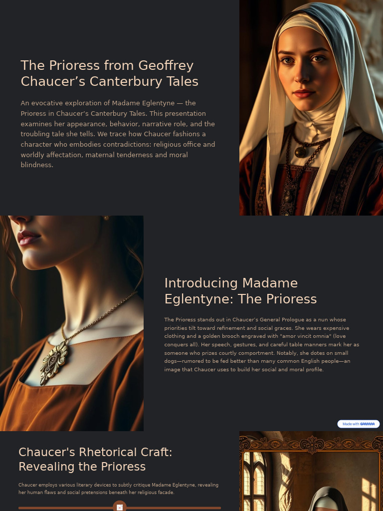 The Prioress From Geoffrey Chaucers Canterbury Tales | PDF | The ...