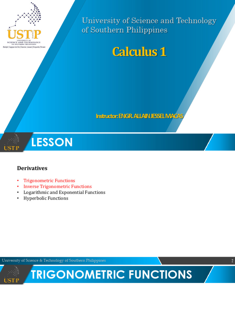 Lecture 16 Derivative of Trigo and Inverse Trigo | PDF | Trigonometric ...