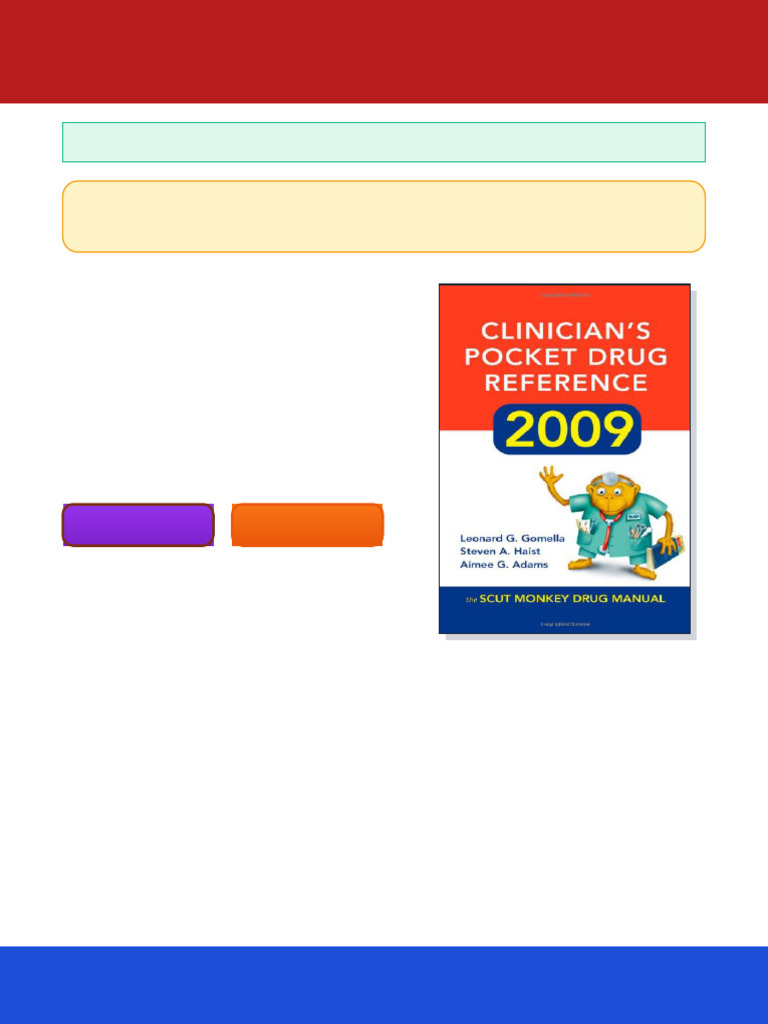 Clinician S Pocket Drug Reference 2009 1st Edition Leonard Gomella ...