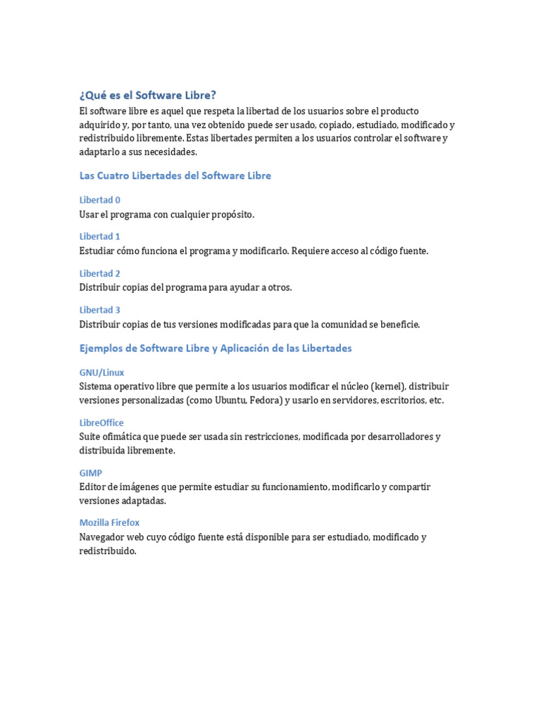 Software Libre Ejemplos | PDF