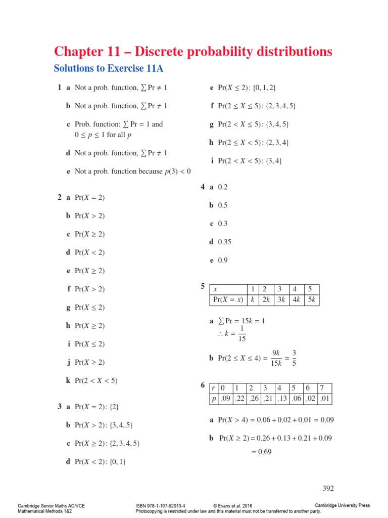Chapter - 11 Worked Solutions | PDF | Probability | Probability Theory