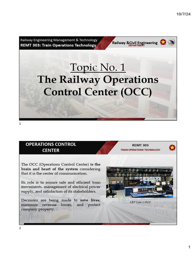 1 - Introduction to OCC | PDF | Train | Rail Transport