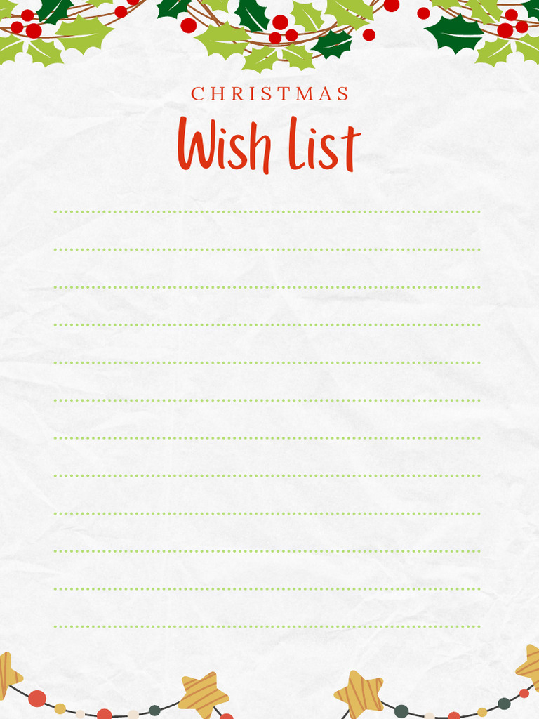 Green Modern Christmas Wish List Planner | PDF