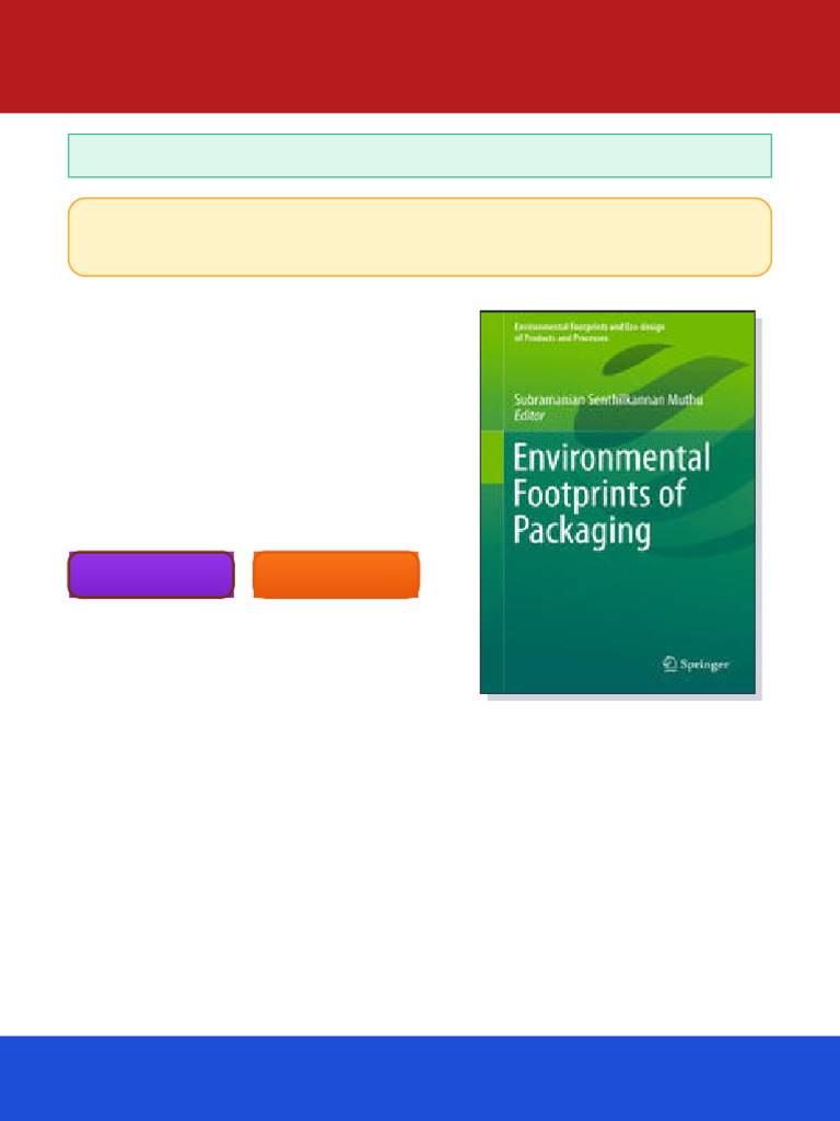 Environmental Footprints of Packaging 1st Edition Subramanian ...