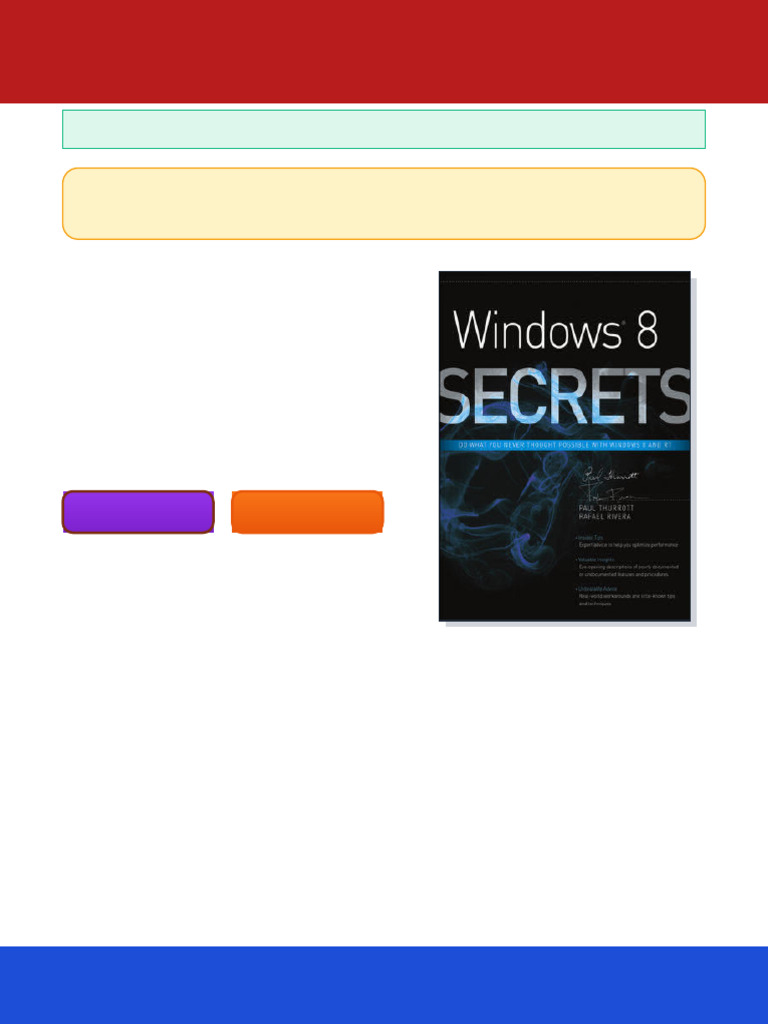Windows 8 Secrets 4th Edition Paul Thurrott Ebook High-Speed Download ...