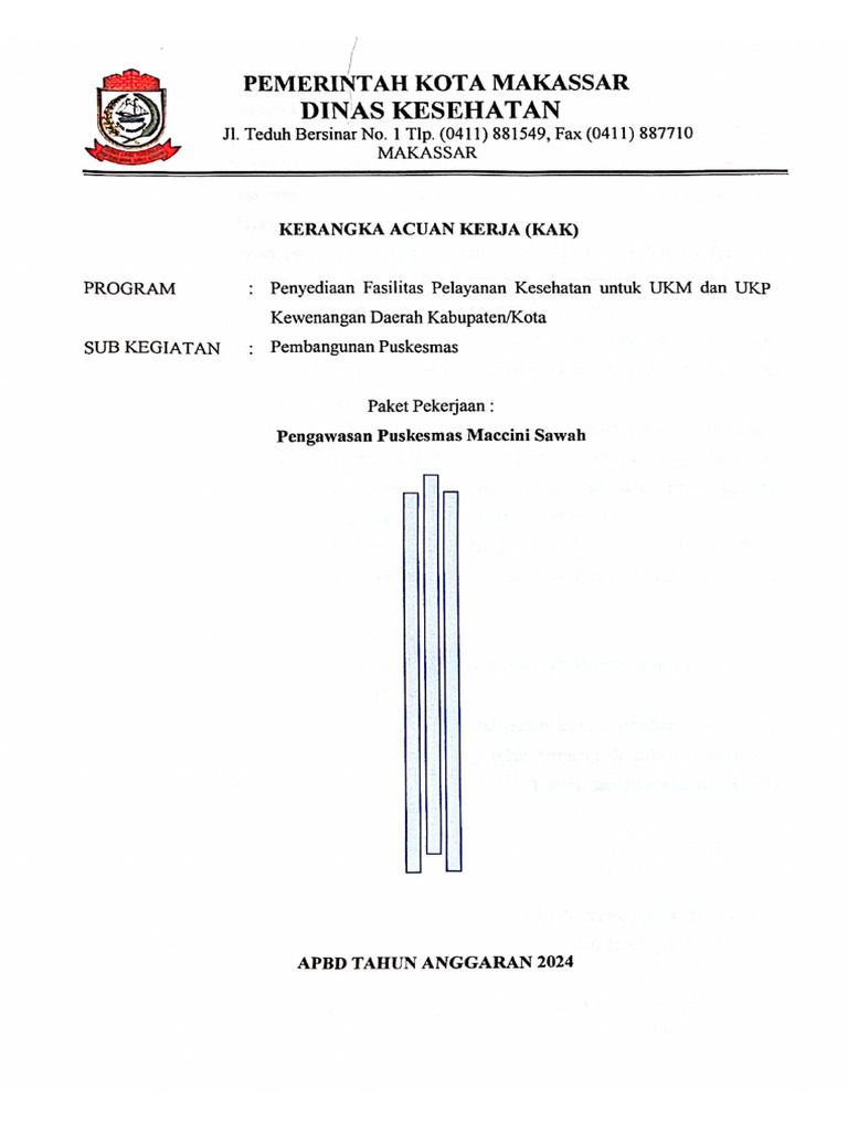 KAK Pengawasan PKM Maccini Sawah | PDF