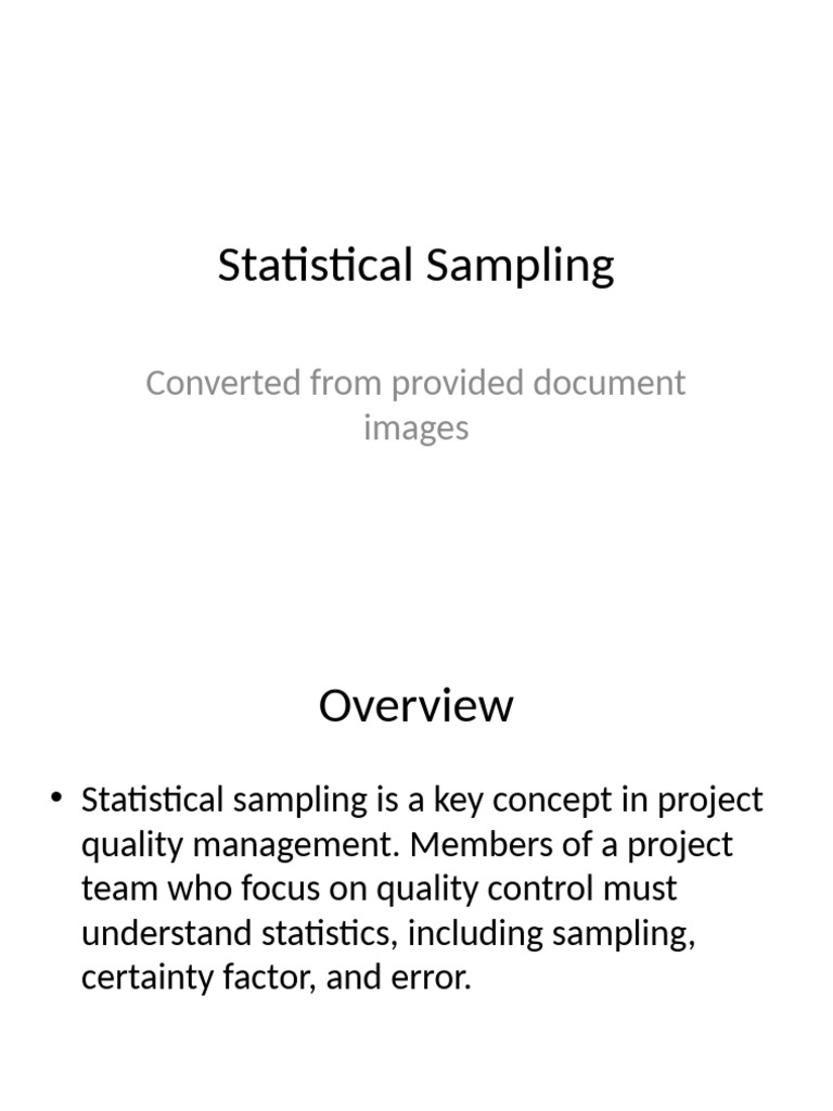 Statistical Sampling | PDF