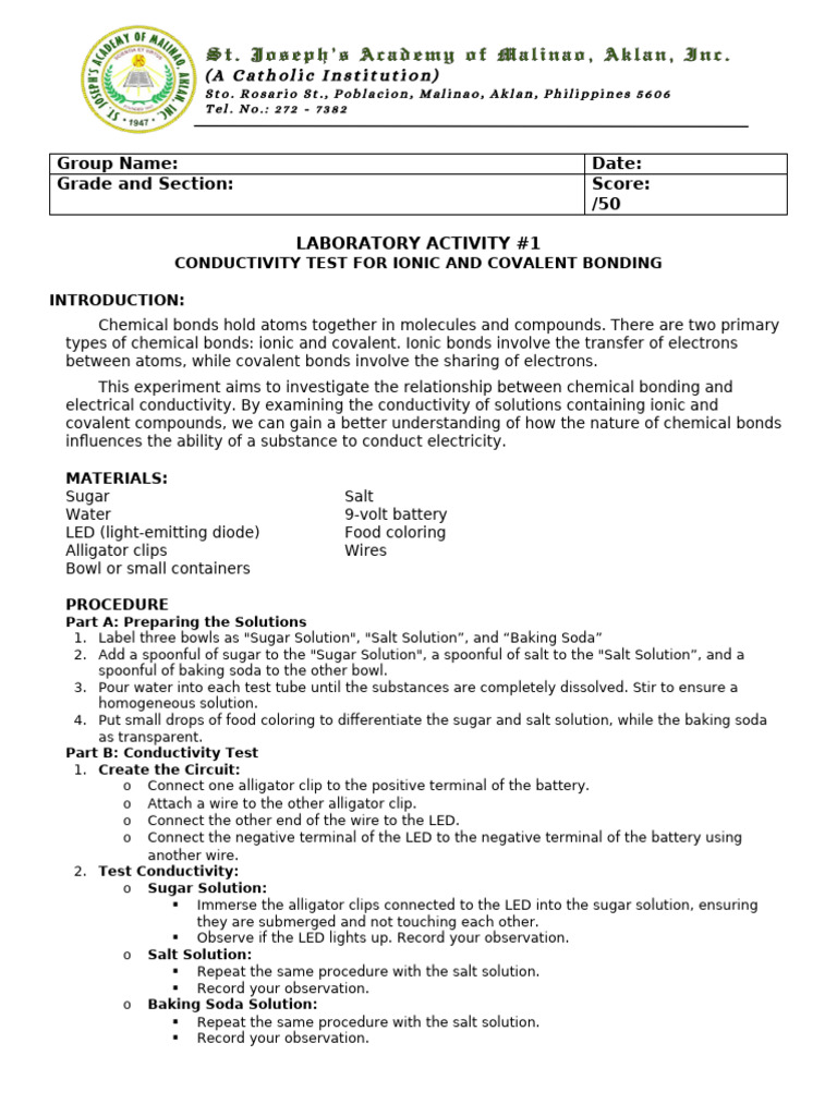 Laboratory-Sheet BONDING | PDF | Chemical Bond | Chemical Compounds