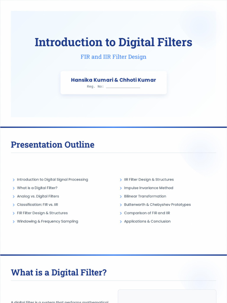 Digital Filters & Design (1) | PDF