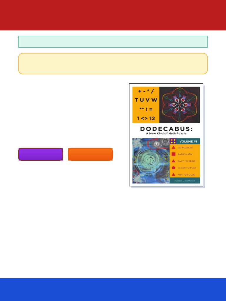 Dodecabus A New Kind of Math Puzzle Robert J Rothwell ebook direct view ...
