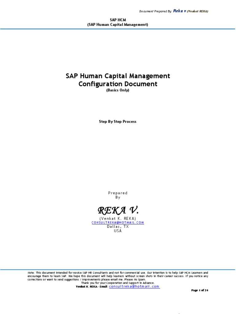 Reka Sap HR Pa Notes | PDF | Human Resource Management | Menu (Computing)