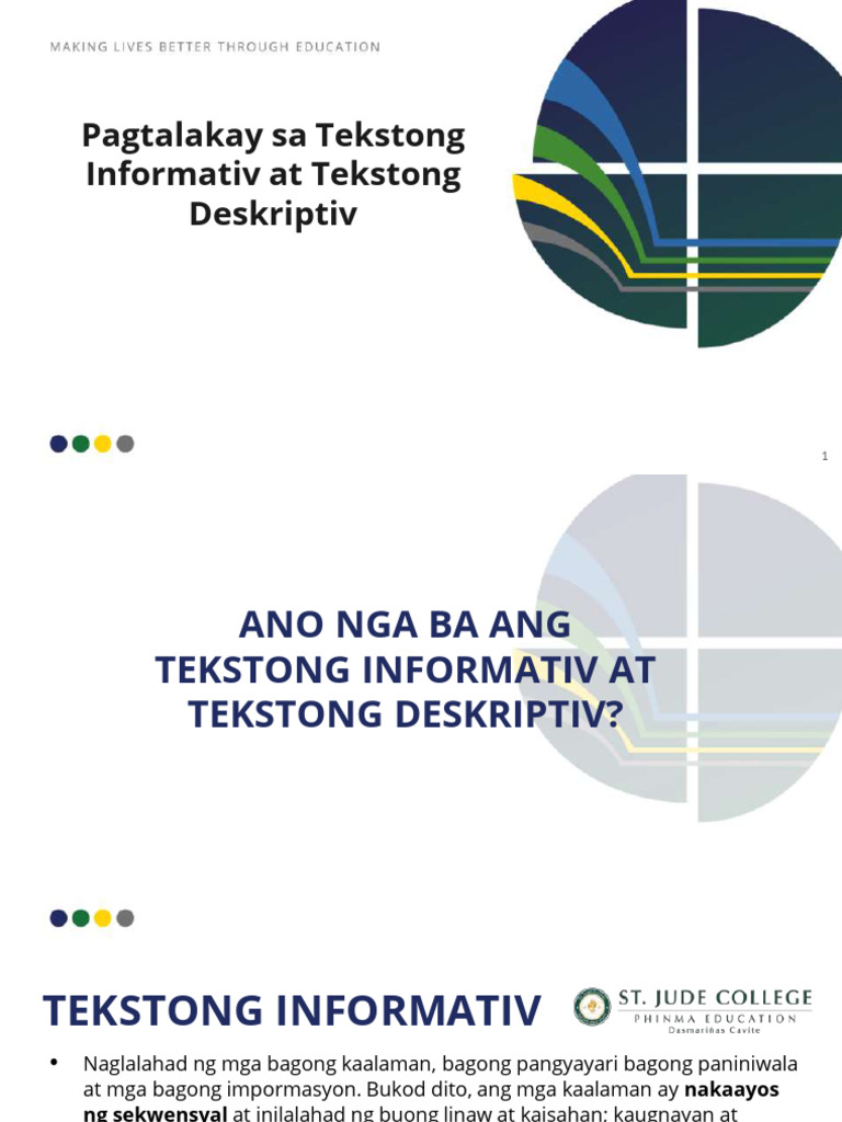 ARALIN-2-TEKSTONG-INFORMATIV-AT-TEKSTONG-DESKRIPTIV | PDF