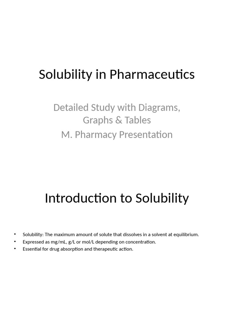 Solubility Detailed Presentation | PDF | Solubility | Acid Dissociation ...