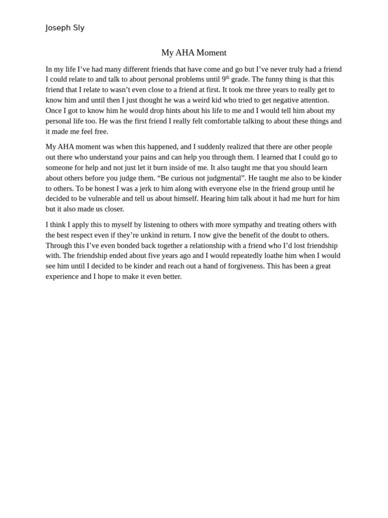 AHA Moment Assignment | PDF